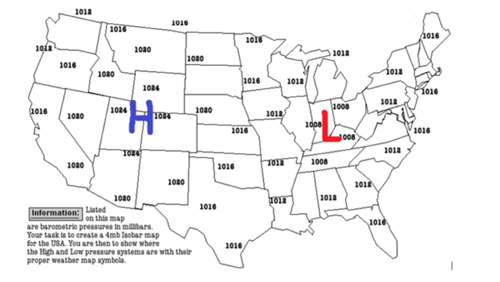 Solved Chart 3: Follow the rules for drawing isobars to | Chegg.com
