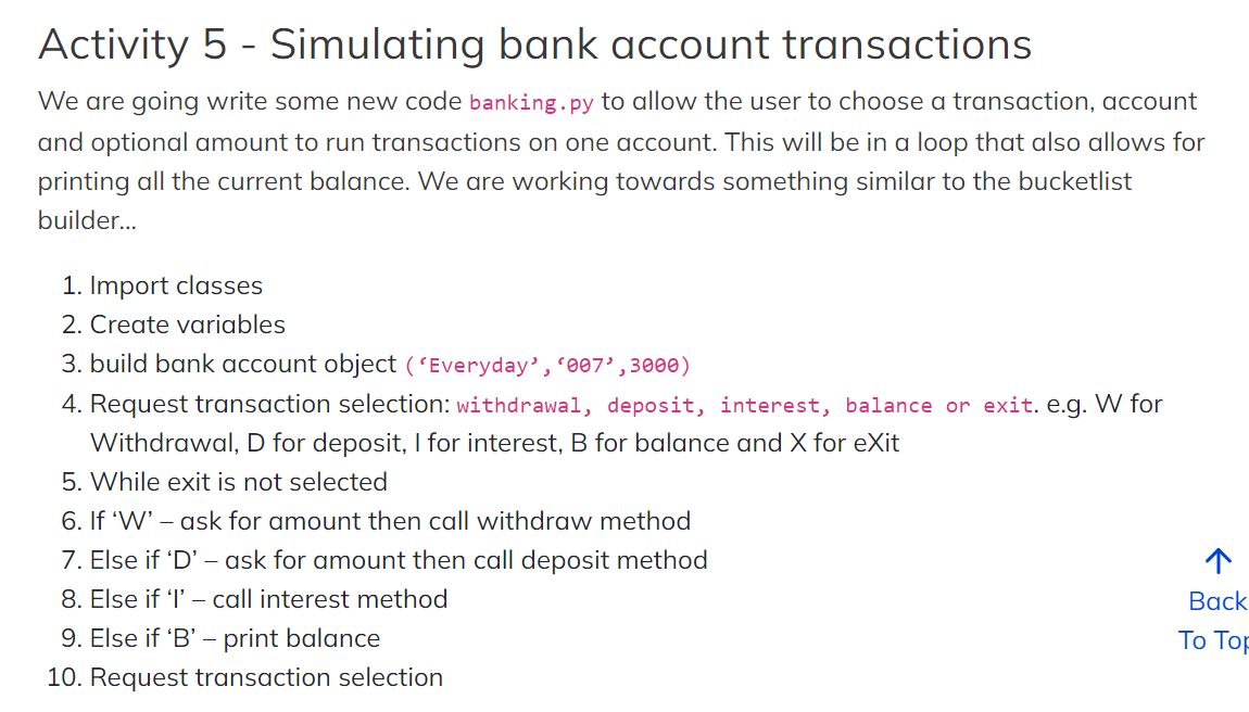 Solved Activity 5 - Simulating bank account transactions We | Chegg.com