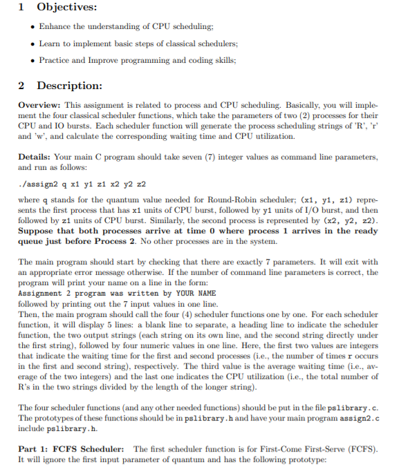 1 Objectives: Enhance the understanding of CPU | Chegg.com