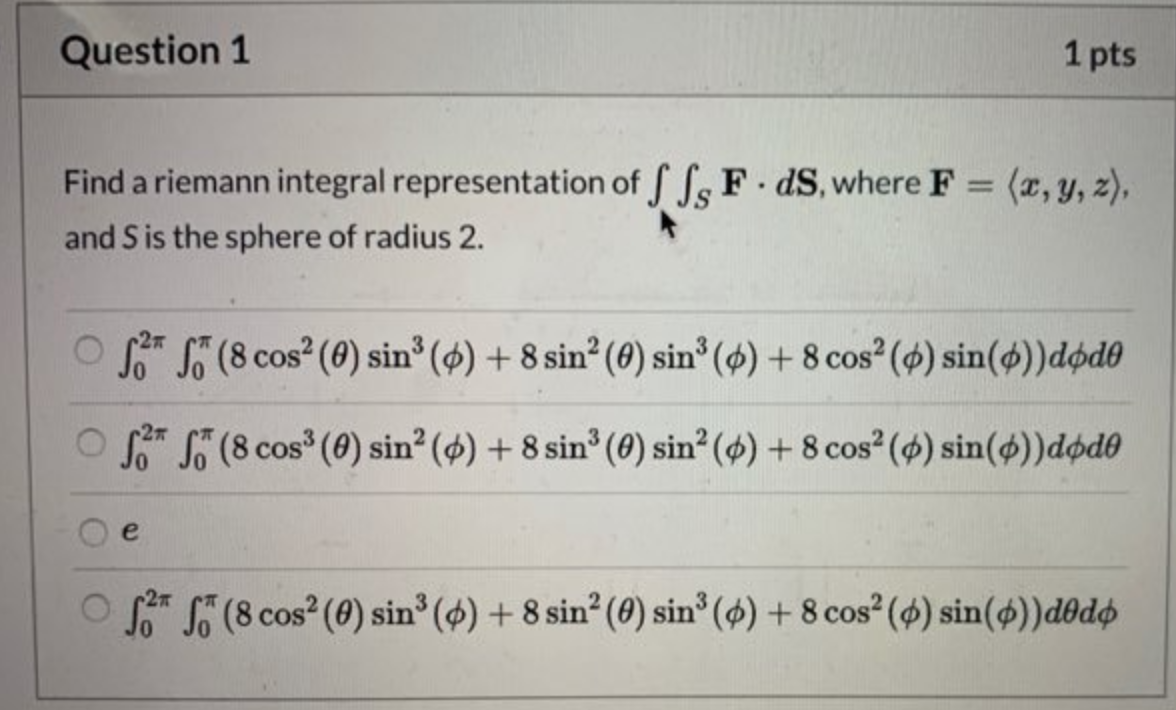 Solved Question 1 1 pts Find a riemann integral | Chegg.com