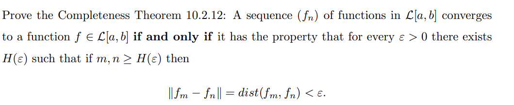 Solved Prove the Completeness Theorem 10.2.12: A sequence | Chegg.com
