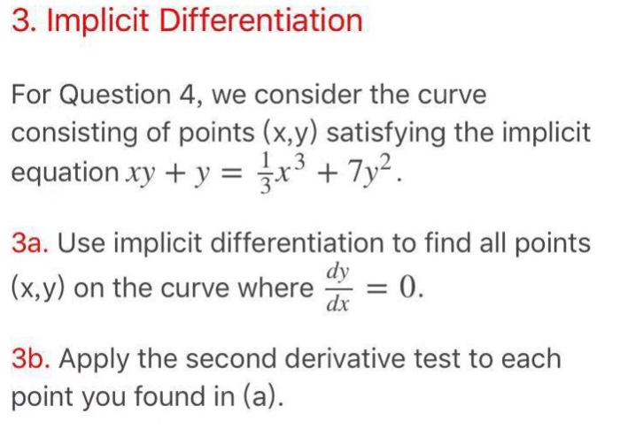 Solved 3. Implicit Differentiation For Question 4, we | Chegg.com
