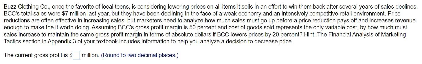 Solved Buzz Clothing Co., once the favorite of local teens, | Chegg.com