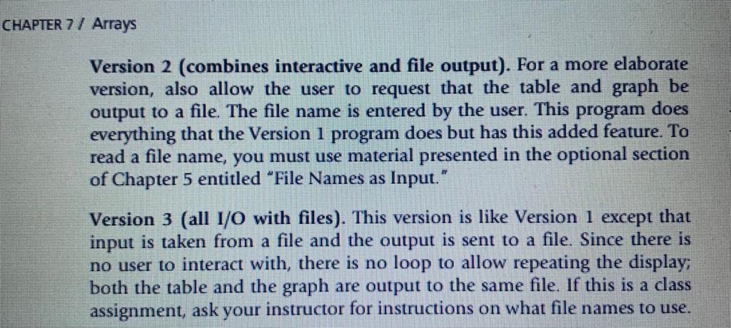 Solved 1. There are three versions of this project. Version | Chegg.com