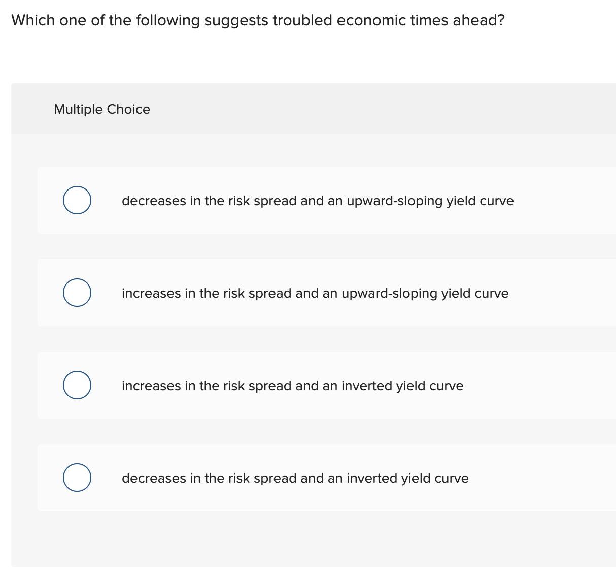 Solved Which one of the following suggests troubled economic | Chegg.com Solved Which one of the following suggests troubled economic | Chegg.com