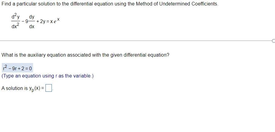 Solved Find a particular solution to the differential | Chegg.com