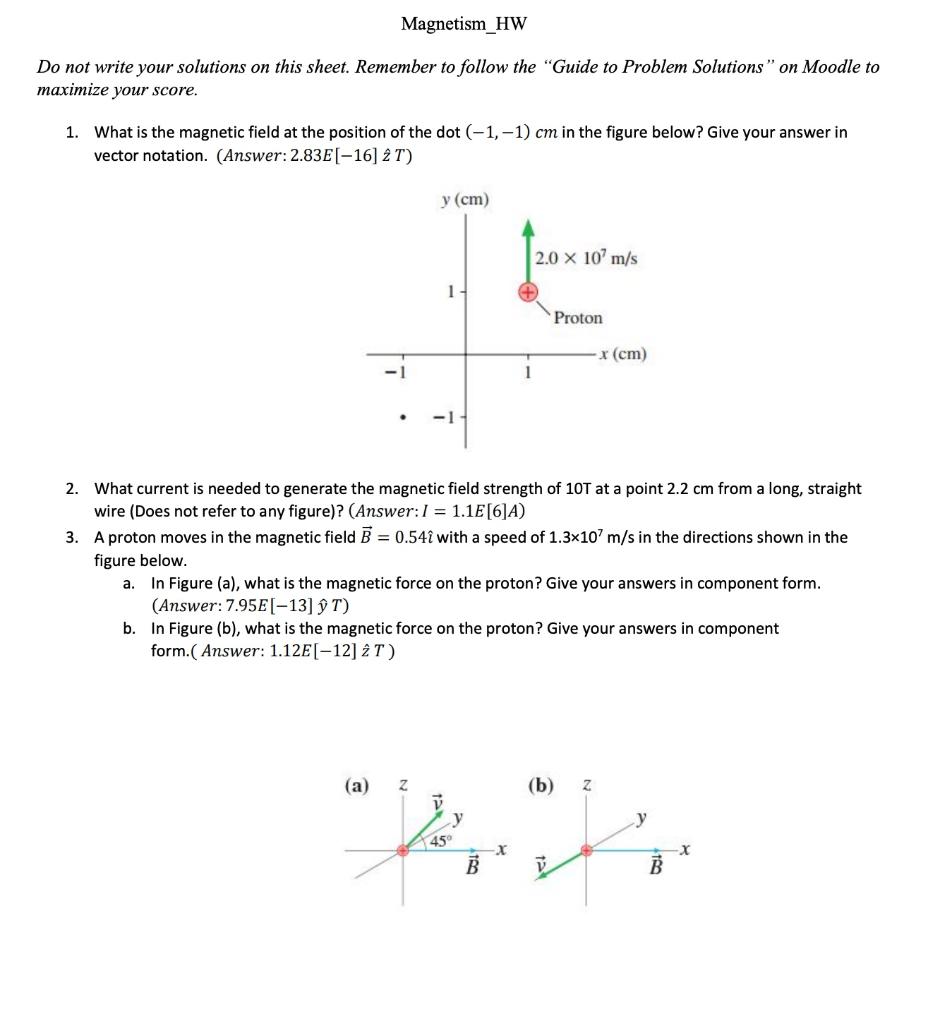 Solved Magnetism_HW Do not write your solutions on this | Chegg.com