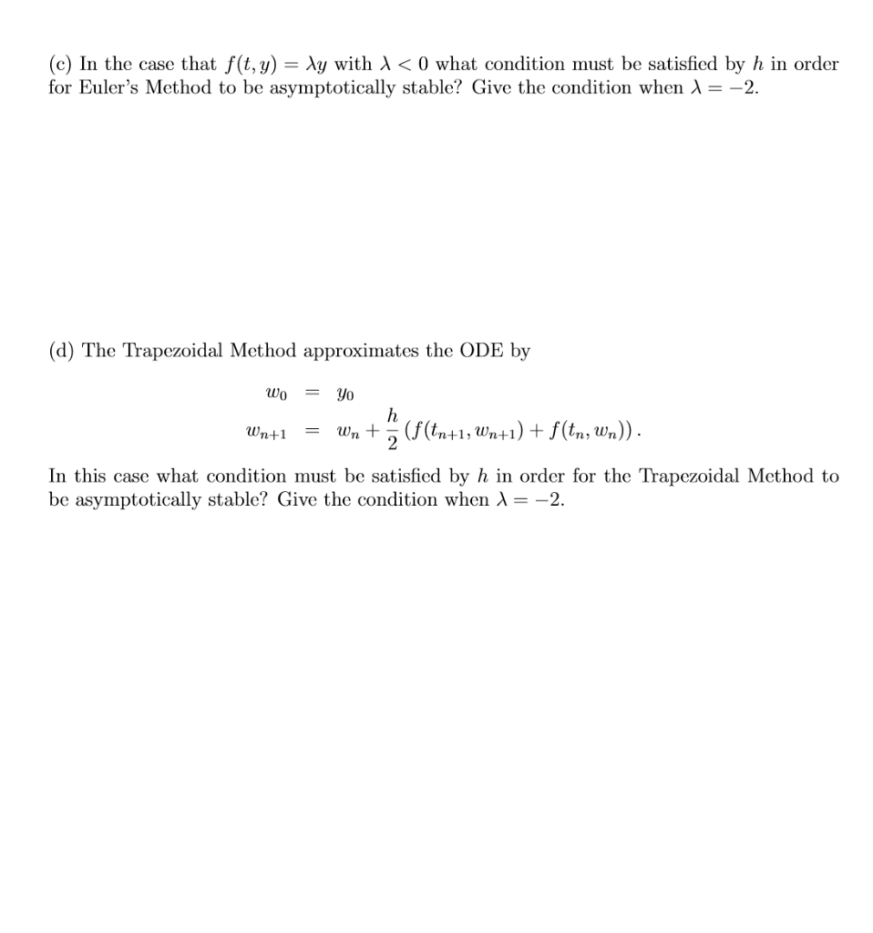 Solved Problem 1: One-step Methods for Ordinary Differential | Chegg.com