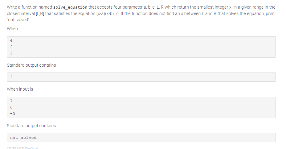 Solved Write a function named solve_equation that accepts | Chegg.com
