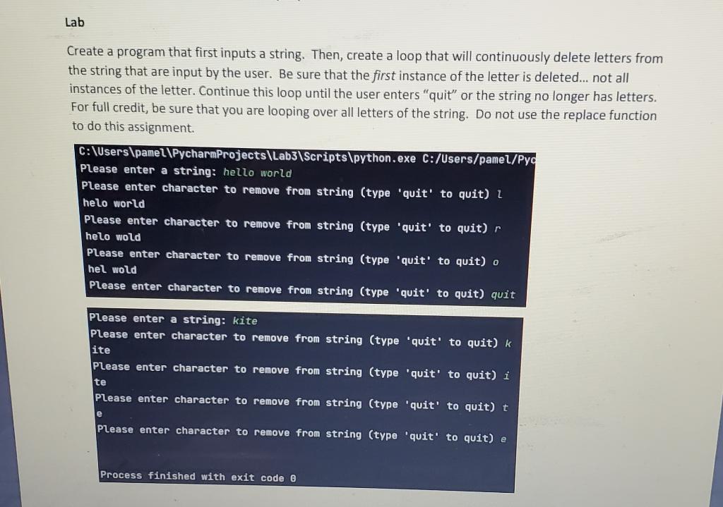 Solved Create A Program That First Inputs A String Then Chegg