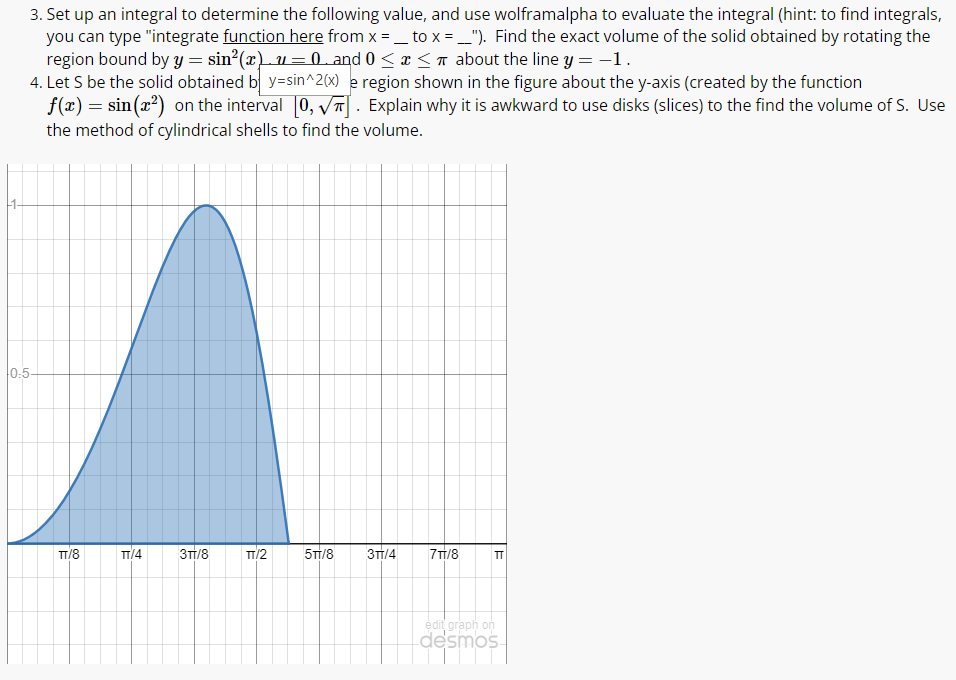 3. Set up an integral to determine the following | Chegg.com