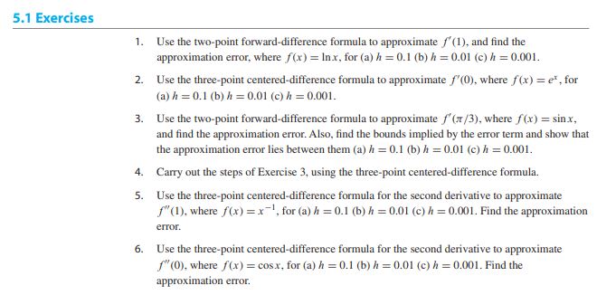 Solved Use the two-point forward-difference formula to | Chegg.com