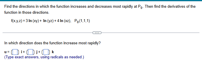 Solved Find the directions in ﻿which the function increases | Chegg.com