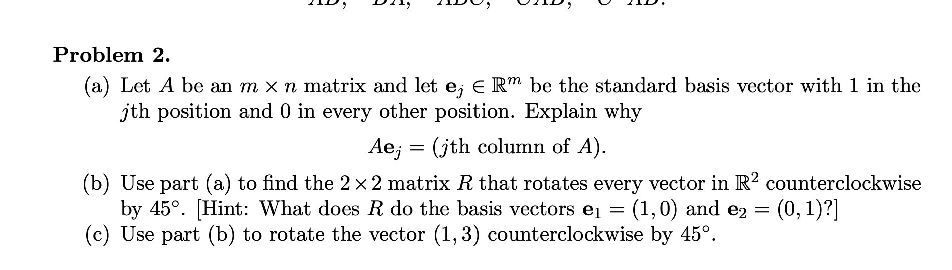 Solved D21, TIL II Problem 2. (a) Let A be an m x n matrix | Chegg.com