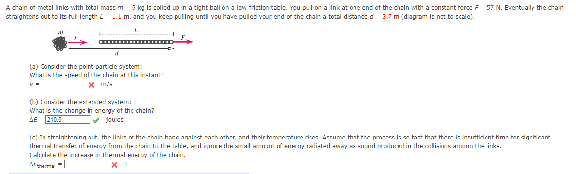 Solved A chain of metal links with total mass \( | Chegg.com