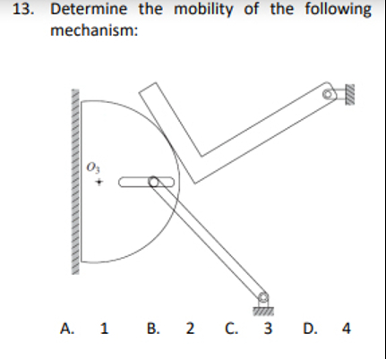 Determine the mobility of the followingmechanism: | Chegg.com