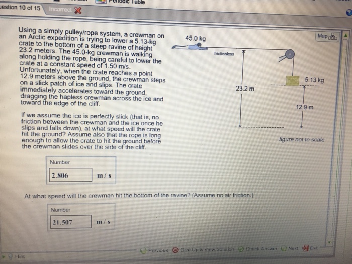 Solved Using a simply pulley/rope system, a crewman on an | Chegg.com