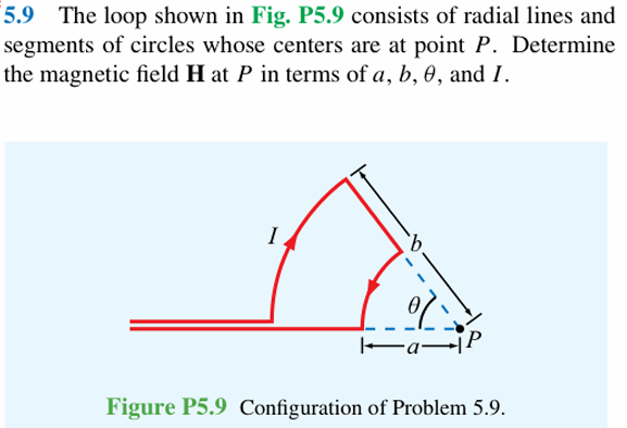 Solved 5.9 ﻿The loop shown in Fig. P5.9 ﻿consists of radial | Chegg.com