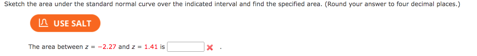 Solved Sketch the area under the standard normal curve over | Chegg.com