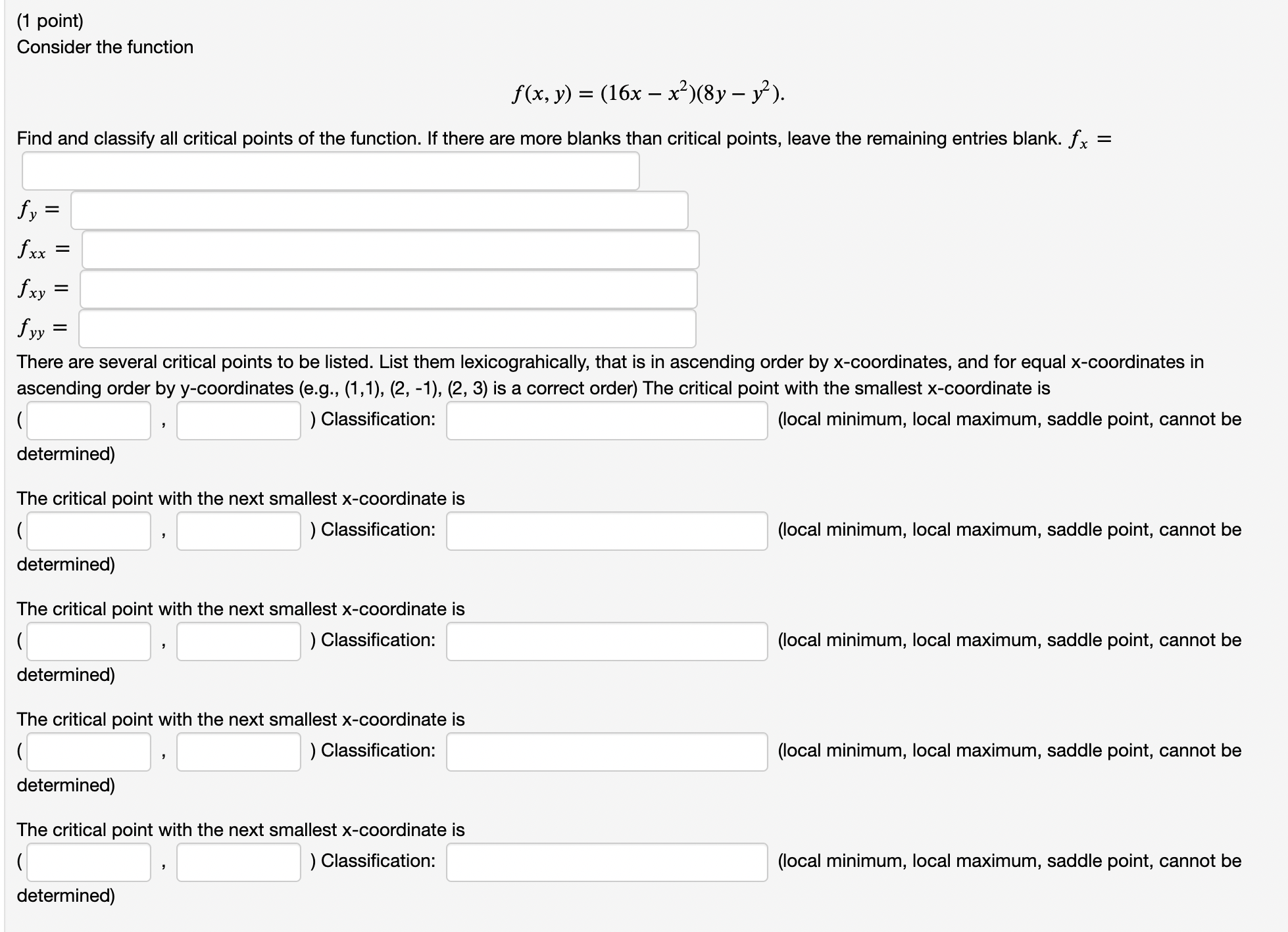 Solved (1 point) Consider the function | Chegg.com