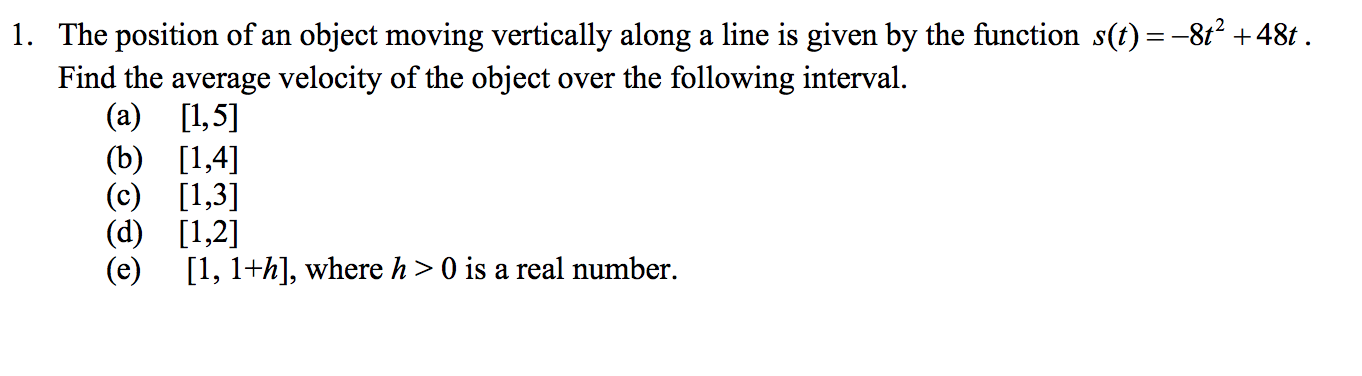 Solved 1 The Position Of An Object Moving Vertically Along