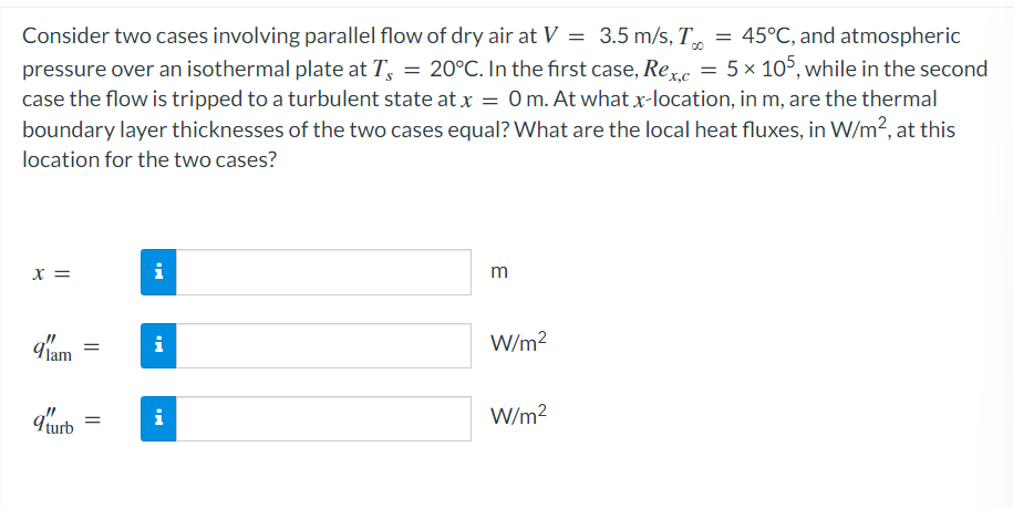 Solved = = = Consider two cases involving parallel flow of | Chegg.com