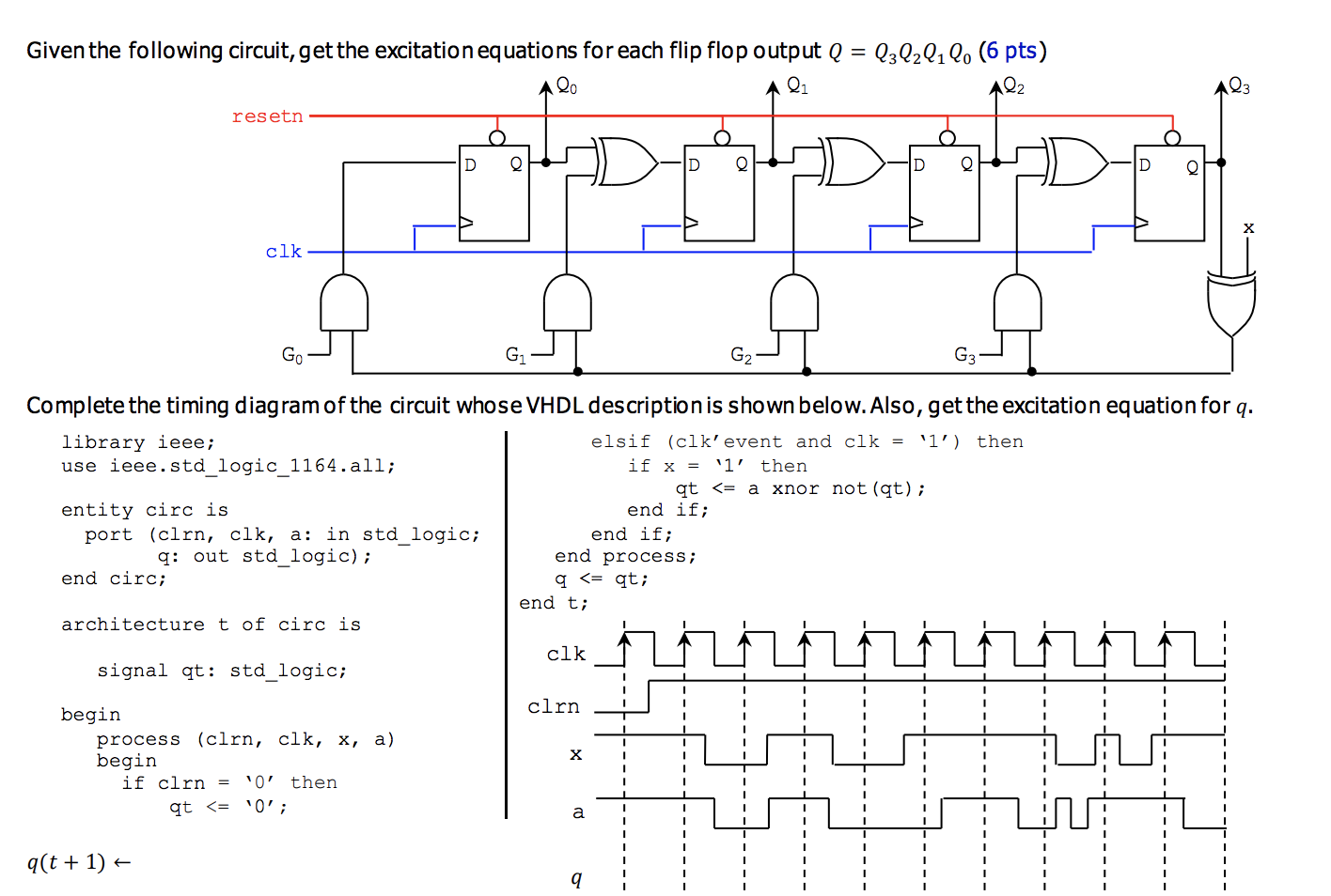 Solved Given the following circuit, get the excitation | Chegg.com