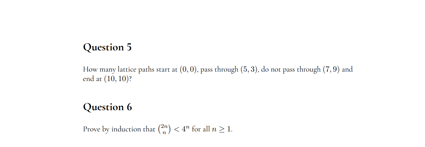 Solved How many lattice paths start at (0,0), pass through | Chegg.com