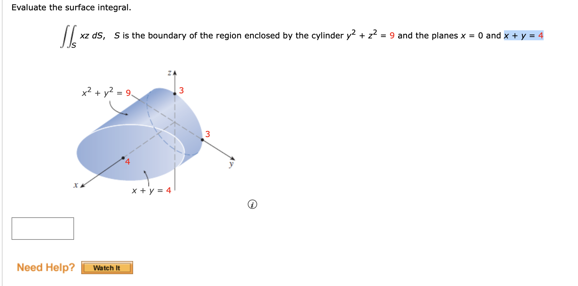 Solved Evaluate the surface integral. 1 x ds. xz ds, S is | Chegg.com