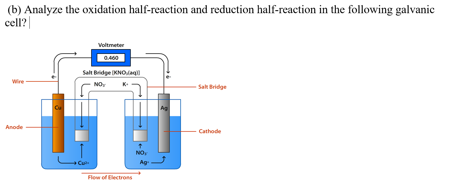 Solved (b) Analyze the oxidation half-reaction and reduction | Chegg.com