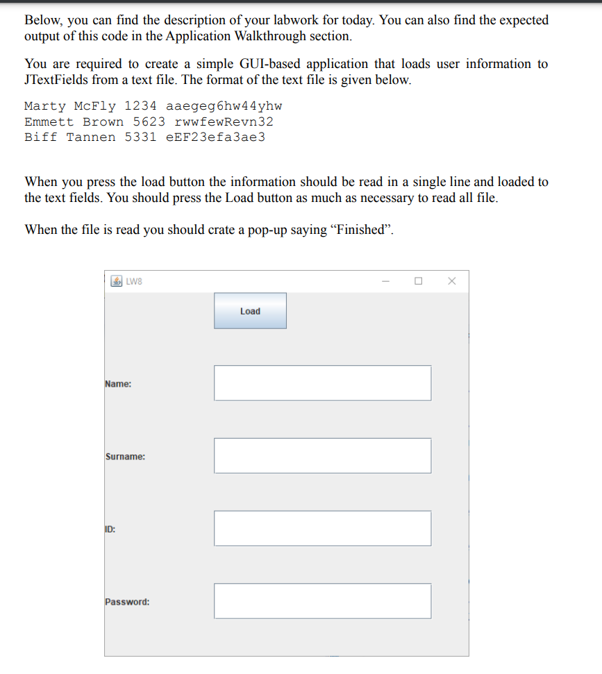 Solved Below, you can find the description of your labwork | Chegg.com