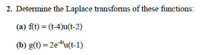 Solved 2. Determine the Laplace transforms of these | Chegg.com