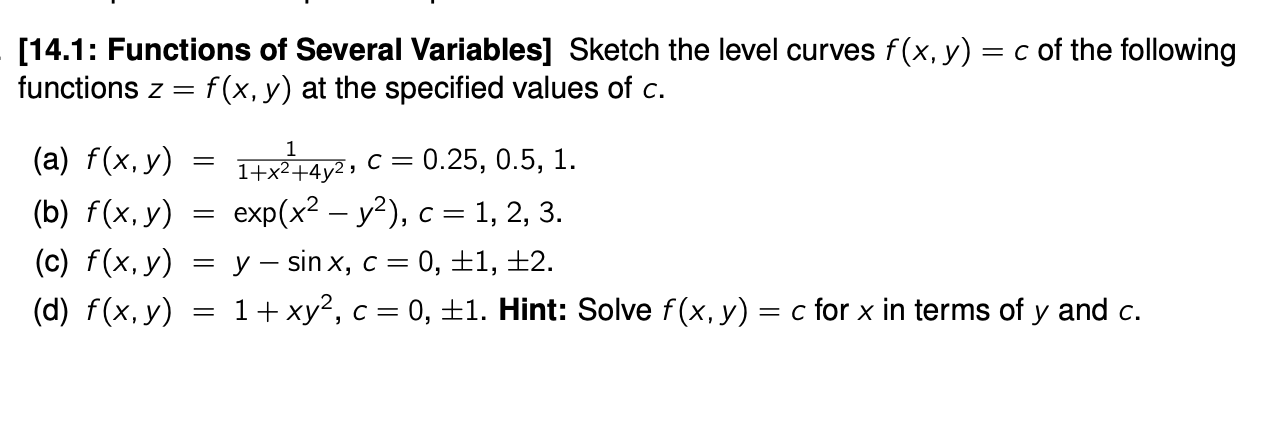 Solved [14.1: Functions of Several Variables] Sketch the | Chegg.com