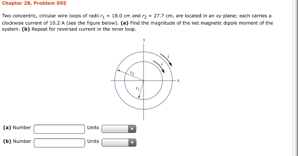 Solved Chapter 28, Problem 055 Two concentric, circular wire | Chegg.com