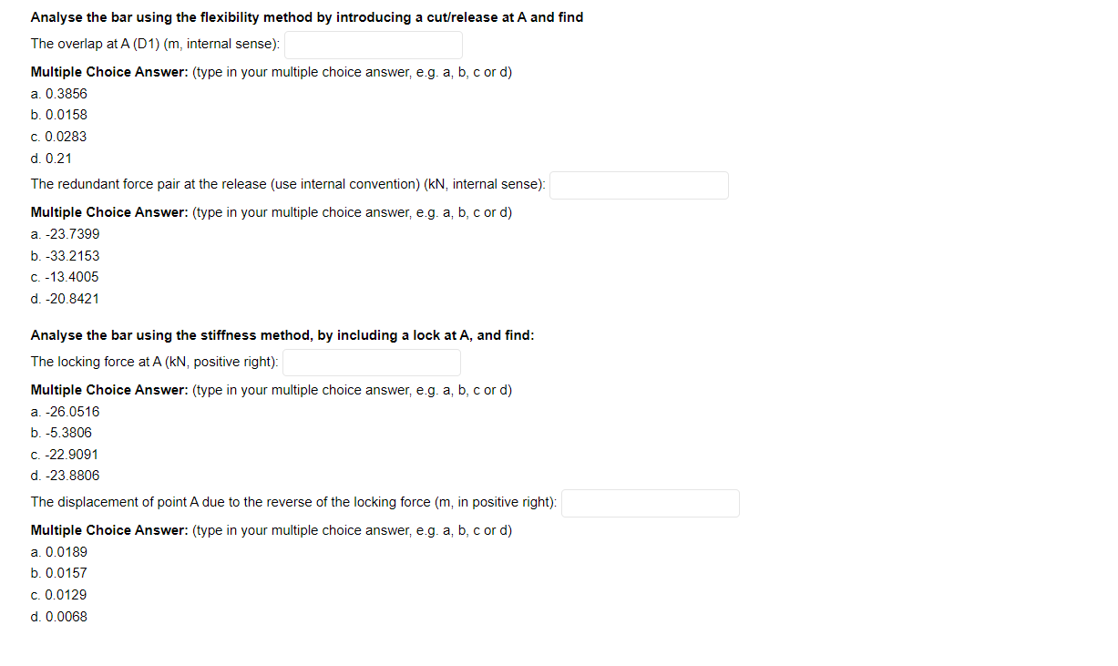 Solved The bar illustrated below has a cross section with a | Chegg.com