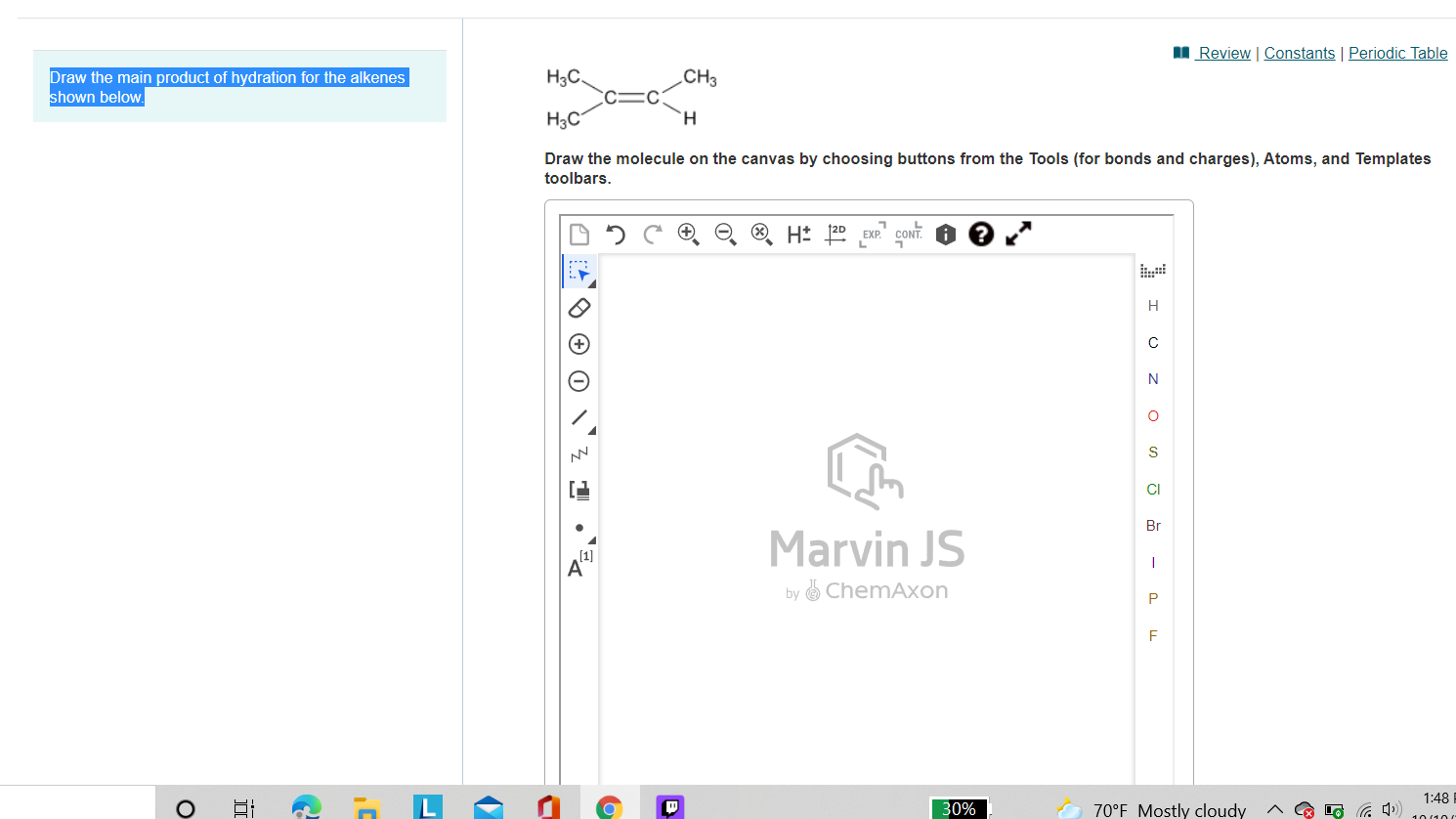 Solved Review Constants Periodic Table Draw The Main Product
