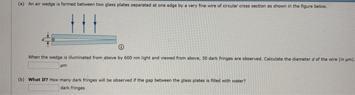 Solved (a) An air wedge is formed between two glass plates | Chegg.com