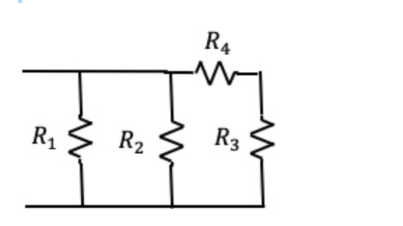 Solved A four-resistor circuit is shown in the figure. The | Chegg.com