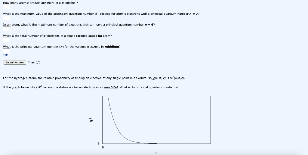 Solved How many atomic orbitals are there in a p subshell? | Chegg.com