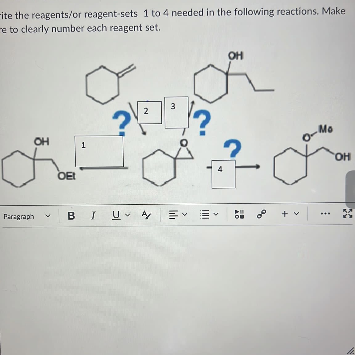 Solved ite the reagents/or reagent-sets 1 to 4 needed in the | Chegg.com
