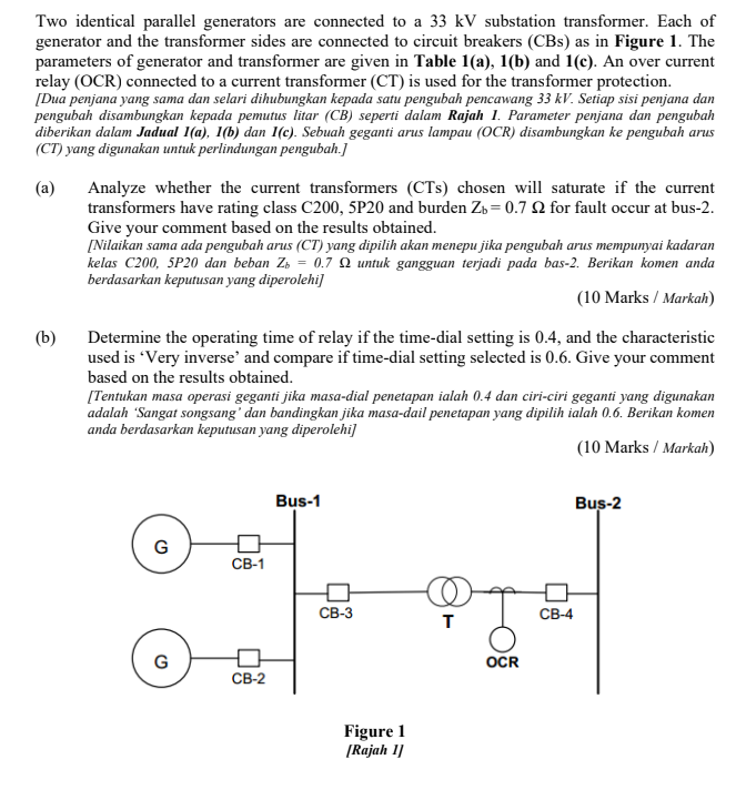 Solved Two identical parallel generators are connected to a | Chegg.com
