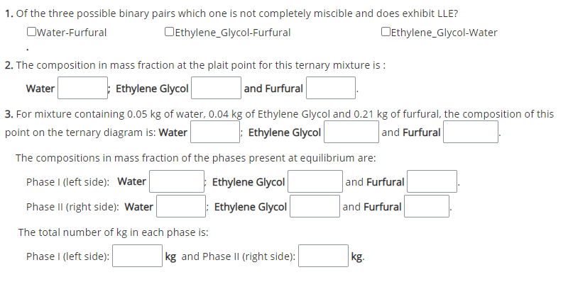 Solved A ternary mixture of furfural + ethylene glycol + | Chegg.com