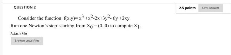 Solved Consider the function f(x,y)=x3+x2−2x+3y2−6y+2xy Run | Chegg.com