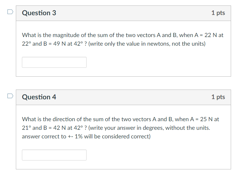 Solved What is the magnitude of the sum of the two vectors A | Chegg.com