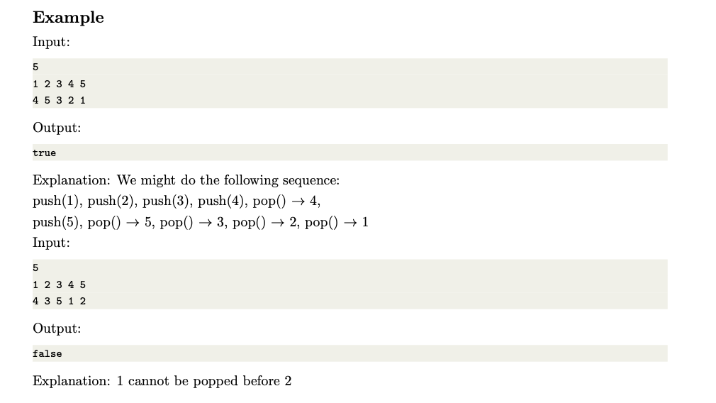 Solved 11 Stack Sequence Given Two Sequences Pushed And 