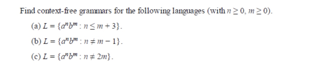Solved Find context-free grammars for the following | Chegg.com