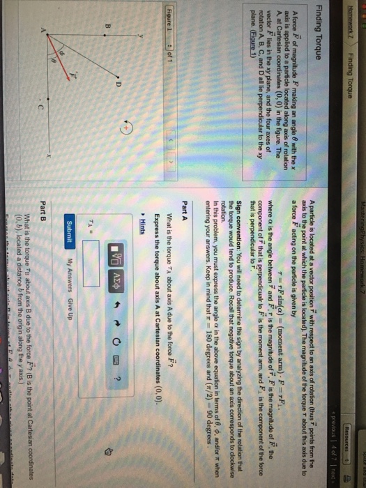 Solved Finding Torque axis to the point at which the | Chegg.com
