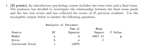 Solved 1. (25 points) An introductory psychology course | Chegg.com