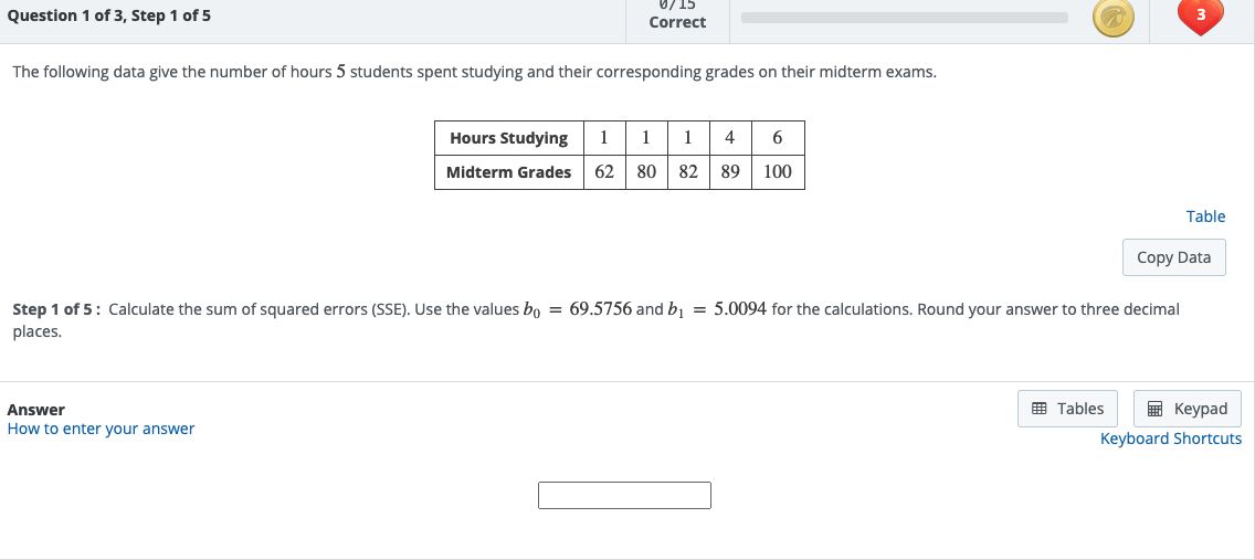 Solved 1.) Calculate the sum of squared errors (SSE). Use | Chegg.com