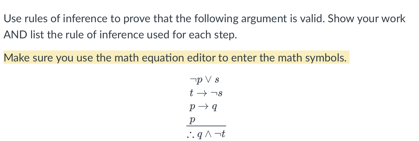 Solved Use rules of inference to prove that the following | Chegg.com